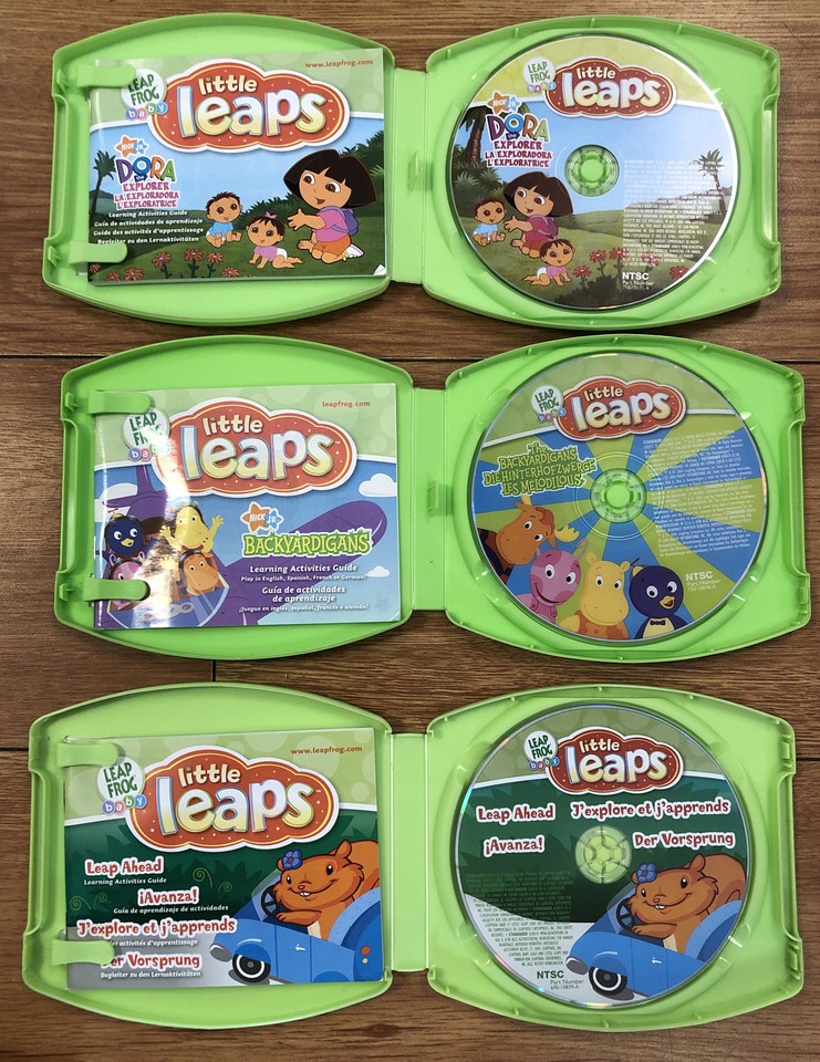 Leap Frog Little Leaps (3 GAMES) Dora, Backyardigans, Leap Ahead ...