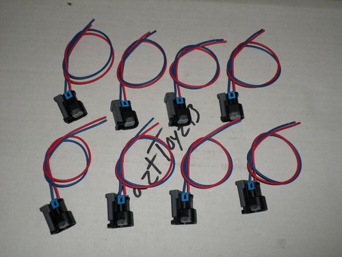 EV6 Fuel Injector Set of 8 Connector Wiring Pigtail LS2 LS3 LS7 LS9 L99 ...