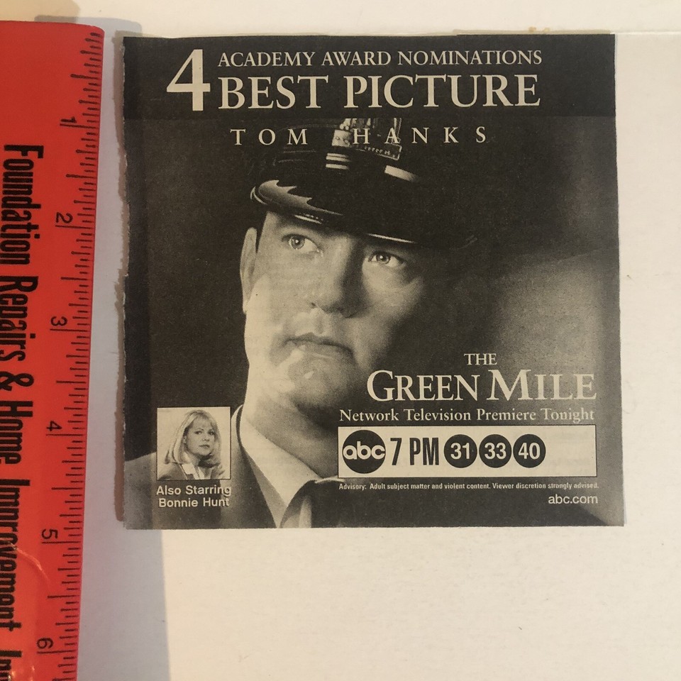 The Green Mile Tv Guide Print Ad Tom Hanks TPA5 | eBay