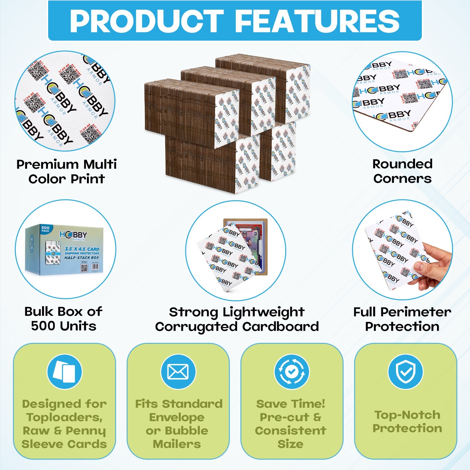 Hobby Armor Trading Card Shipping Protectors 3.5" x 4.5" - Card Mailer ...