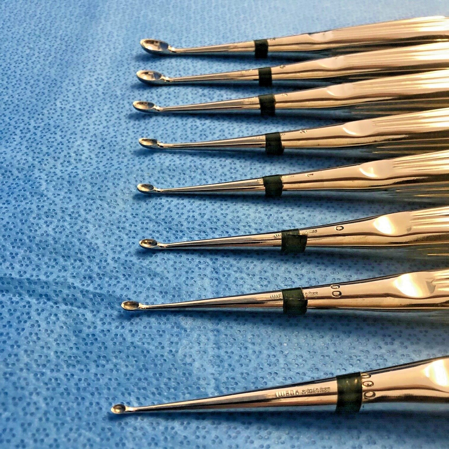 Set of 8 Pilling Weck Mastoid 000-5 Oval Cup 6 1/2" ENT Curettes | eBay