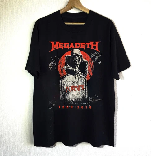 Megadeth Tour 2018 Members Signed Adult Unisex T-Shirt Full Size | eBay