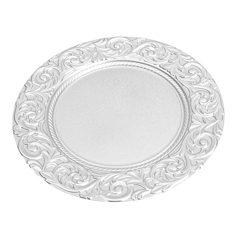 100x Silver 13" Round With Embossed Rim Charger Plates Wedding Dinner ...