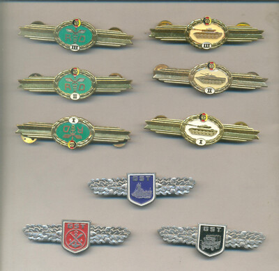 Set of 9 rare different Germany DDR military badge pin badges medal ...