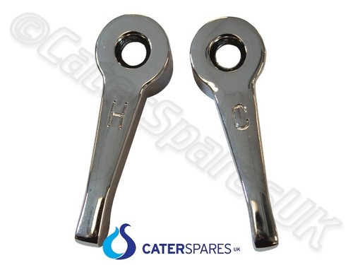 AQUA JET AJLT026 SET OF 2 HOT & COLD CHROME LEVER TAP HANDLE FOR ...