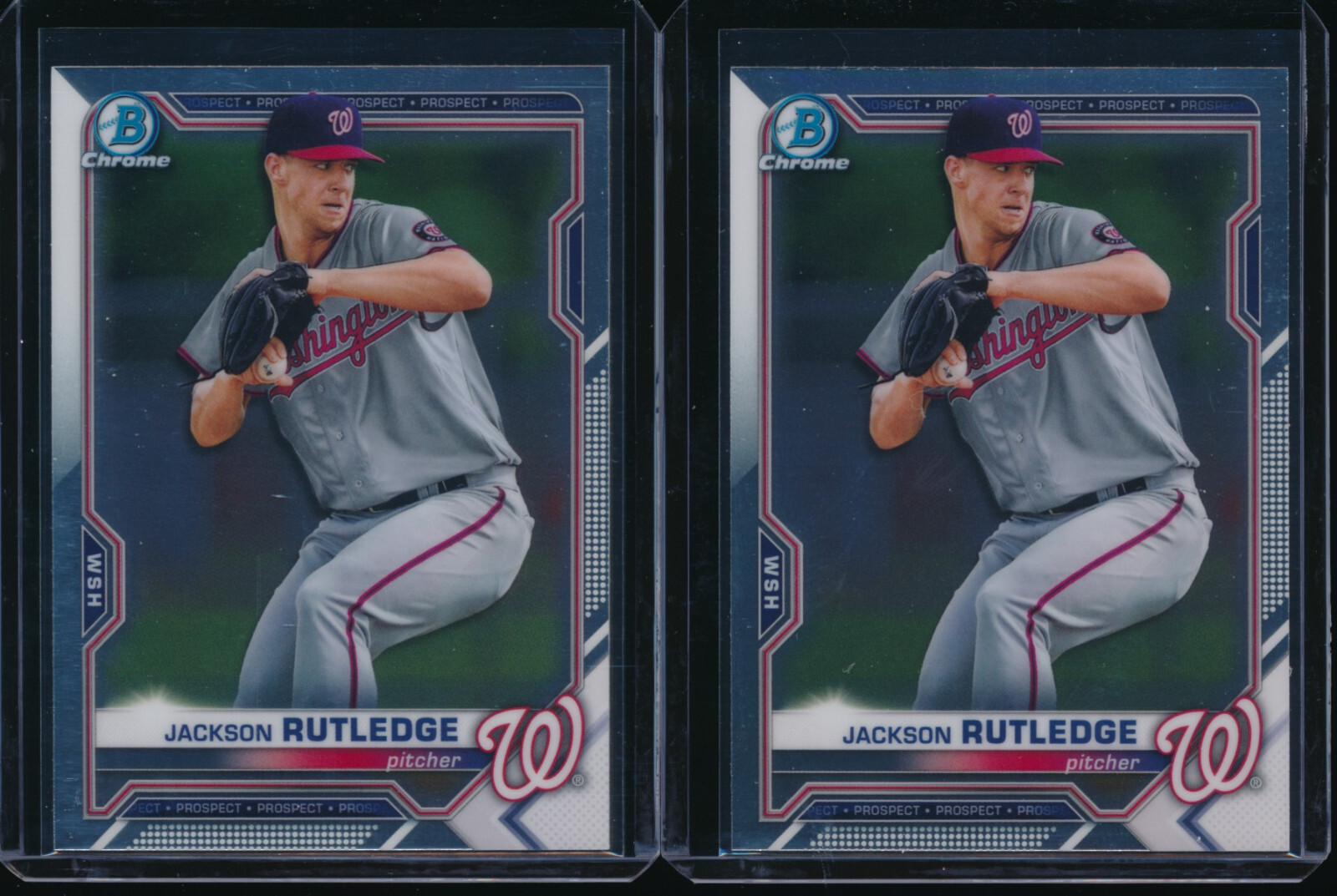 Lot of (2) JACKSON RUTLEDGE 2021 Bowman Chrome Prospects NATIONALS ...