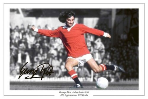 GEORGE BEST Signed Autograph PHOTO Fan Gift Print MANCHESTER UNITED ...