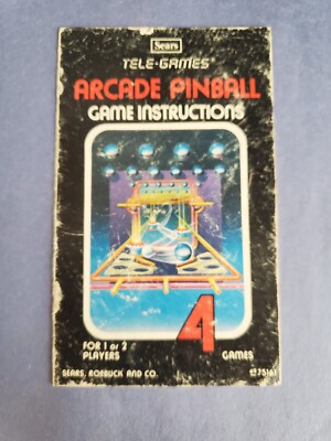 Atari 2600 - manual only for Arcade Pinball (Sears) - original ...