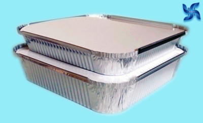 200 X No9 ALUMINIUM FOIL FOOD CONTAINERS + LIDS PERFECT FOR HOME ...