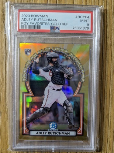 2023 Bowman ROOKIE OF THE YEAR Gold Refractor ADLEY RUTSCHMAN /50 PSA 9 ...