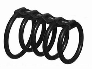 Delay Ring Cage 5 Rubber Rings five rings Impotence Aid Erection Black ...