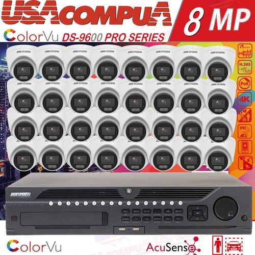 HIKVISION 8K 32CH Security Camera System 12MP PRO W/Turret ColorVu ...