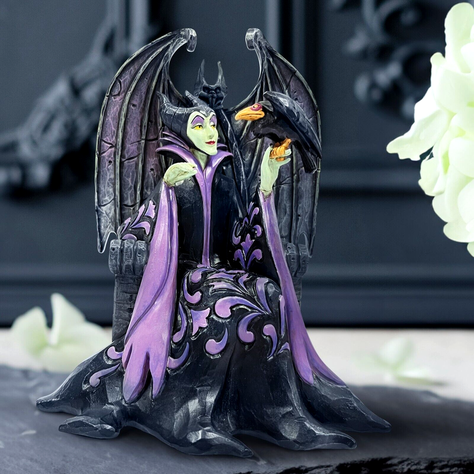 * New JIM SHORE DISNEY Figurine MALEFICENT Sleeping Beauty Raven Crow ...