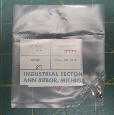 Qty 3 0.092" Dia Industrial Tectonics Inc Grade 25 Tungsten Carbide ...