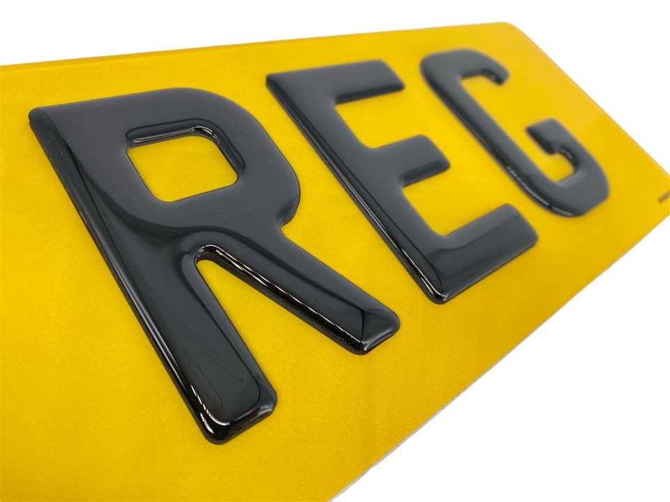 Pair of Hex Lambo Number Plates Road Legal Printed 3D 4D Gel Design Car ...