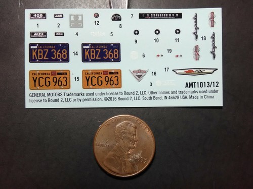 1961 Chevy Impala SS 409 1/25 Waterslide Decal Sheet Dash Cluster ...
