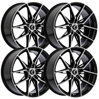 (Set-4) Kraze Evolve 18x8.5 5x114.3 35mm Black Machined Wheels Rims 18 ...