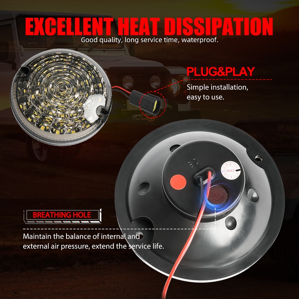 95mm LAND ROVER DEFENDER 90 110 LED REAR FOG REVERSE LAMPS LIGHT ...