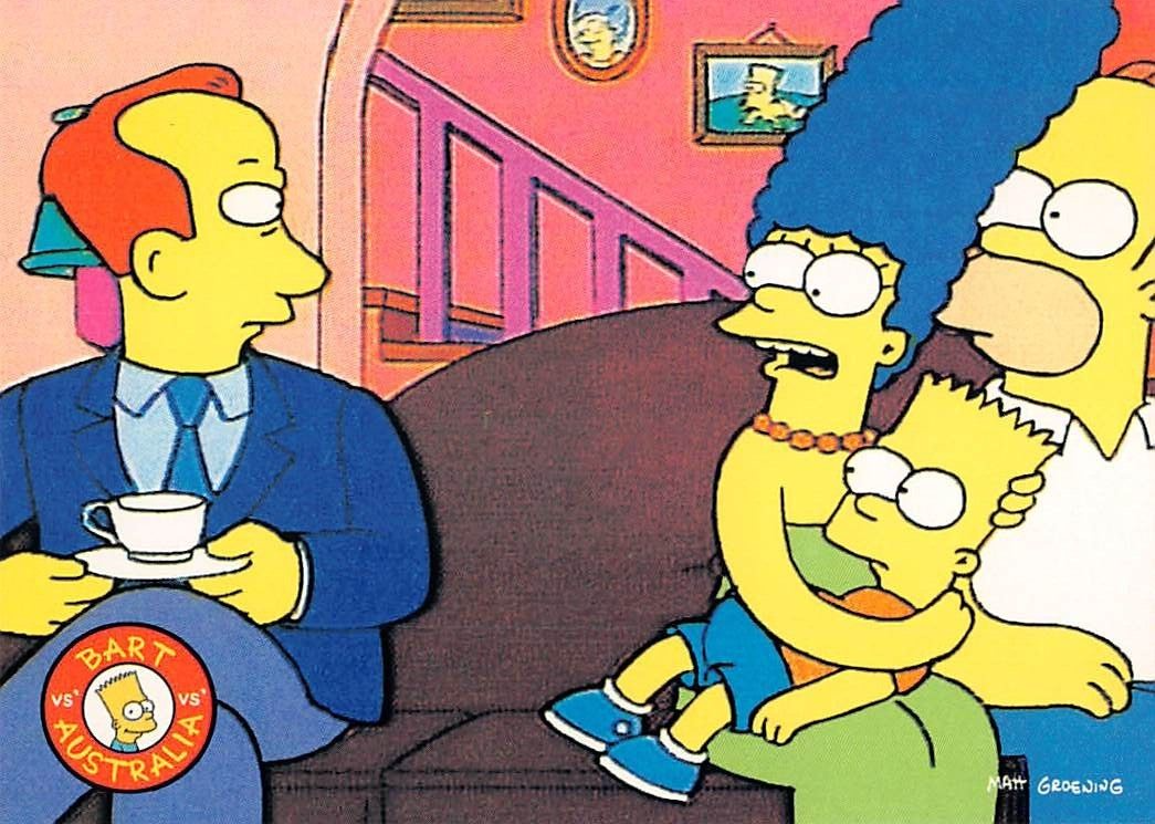 1996 THE SIMPSONS DOWN UNDER AUSTRALIA TEMPO TRADING CARD #58 | eBay