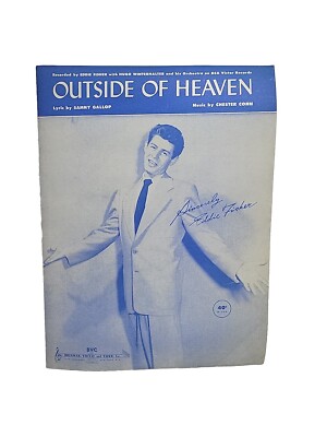 Vintage 1952 'Outside Of Heaven' Sheet Music W Lyrics Sammy Gallop ...