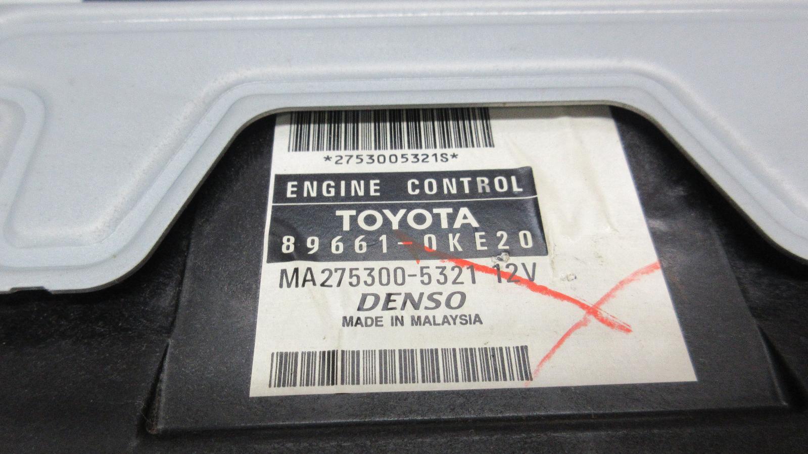 TOYOTA HILUX ECU ENGINE ECU, 2.7, 2TR-FE, PETROL, MANUAL, P/N 89661 ...