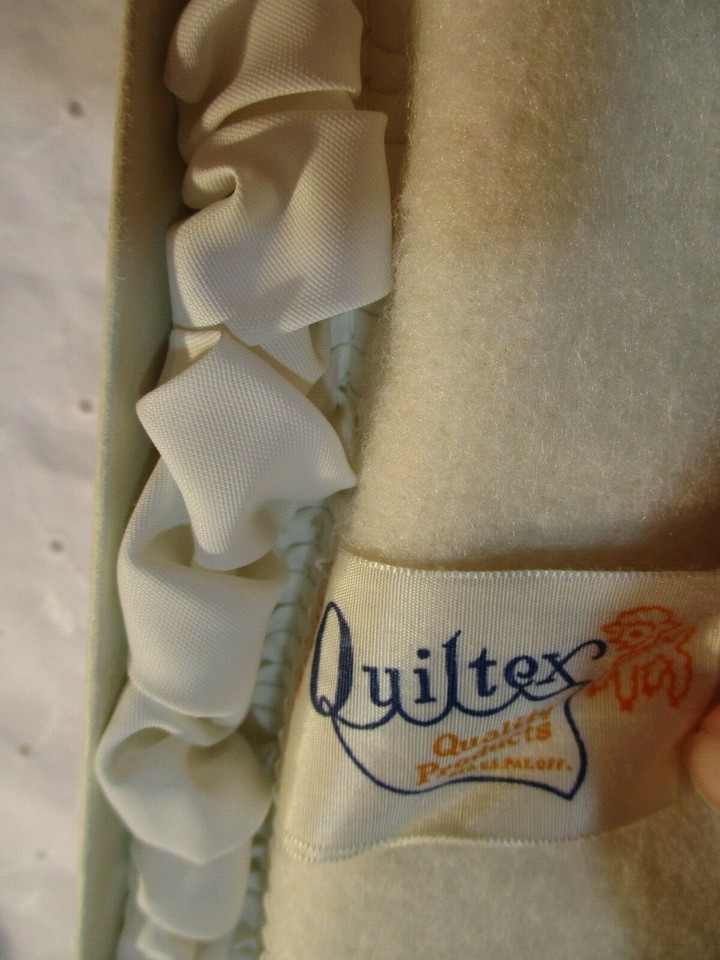 Vintage 1960's Quiltex Washable Baby Ruffled Blanket 36 x 50 White MIB! New? | eBay