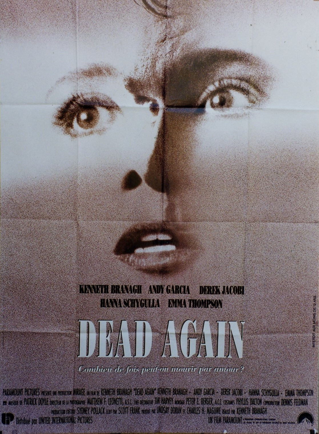 "DEAD AGAIN" Affiche originale 1991 (Kenneth BRANAGH, Emma THOMPSON) 120x160cm | eBay