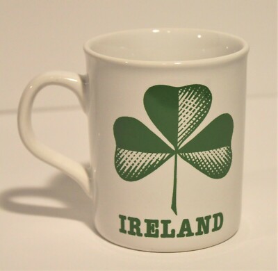 Vintage Ireland Celtic Shamrock Clover Green White Lucky Irish Coffee ...