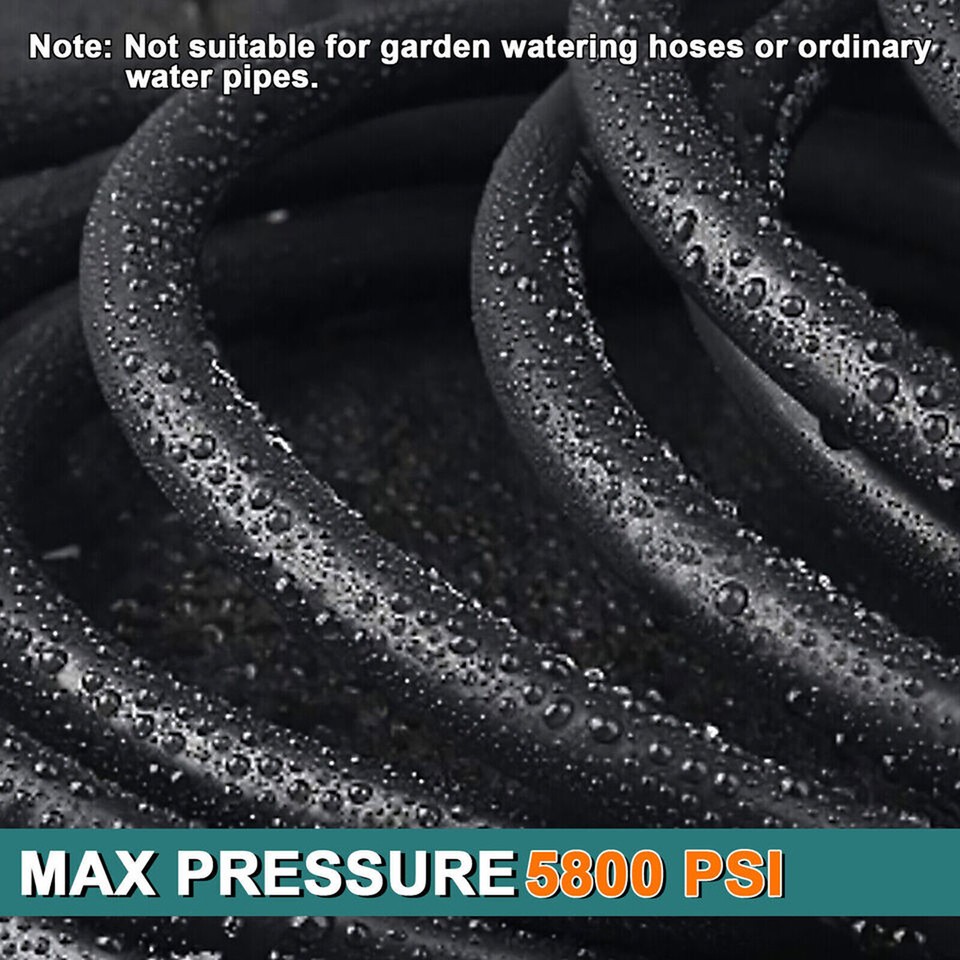 50 FT High Pressure Washer Hose 5800 PSI M22-14MM Power Washer ...