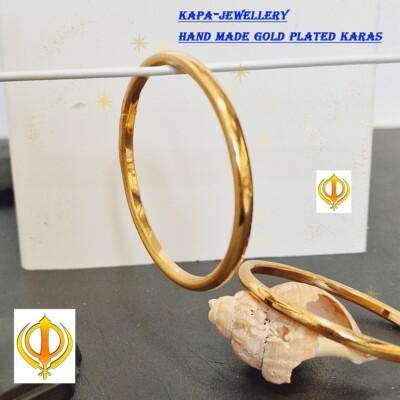 SIKH KARA KHALSA SINGH bangle BRACELET GOLD-PLATED -traditional -bangle ...