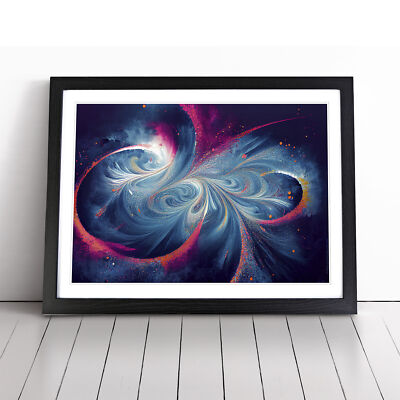 Positive Abstract Fractals Framed Canvas Wall Art Print Poster Picture ...