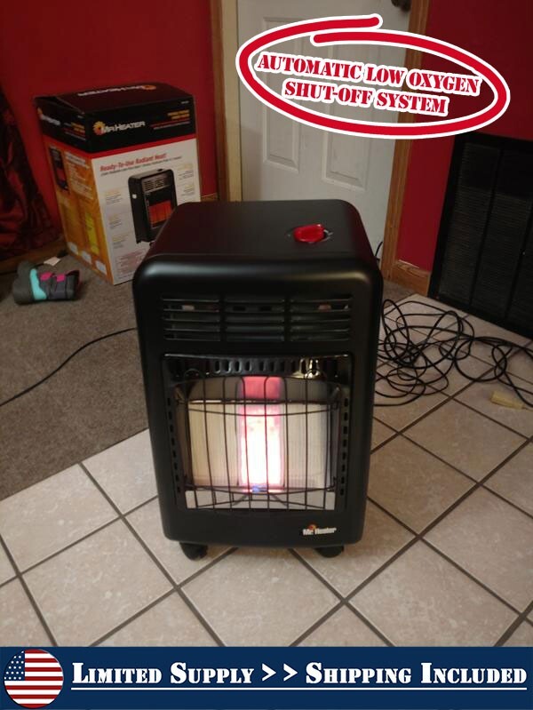 18,000 BTU Cabinet Propane Space Heater Hose Regulator Radiant Odorless ...
