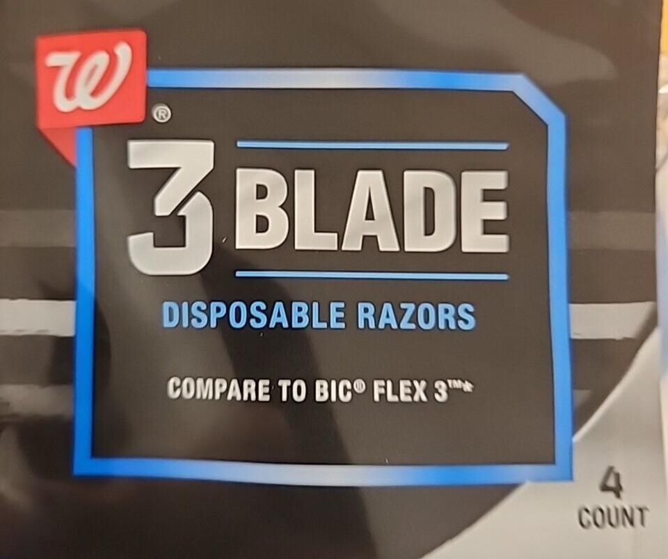 Lot of 2 4packs 3 Blade Men's Disposable Shaving Razor by Walgreens 8 ...