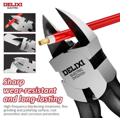 Flush Cut Electrical Wire Cable Cutters Cutting Side Snips Flush Nipper ...