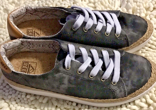 Womens REEF Sunset Vegan LINEN BLACK Shoes 7 | eBay
