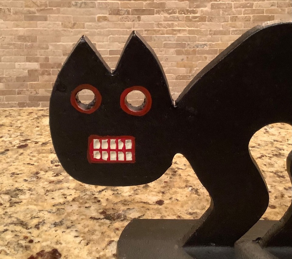 1989 MMA Cast Iron Halloween Black Cat Door Stop Metropolitan Museum ...