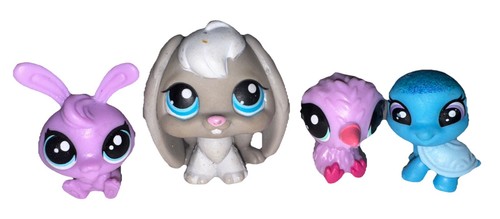 Littlest Pet Shop #346 Bunny Rabbit Lop Ears Gray White Blue Dot Eyes ...