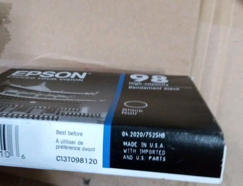 04-2025 Genuine Epson 98 Black ink T0981 T098120 Artisan 835 837 High Capacity 10343868106| eBay