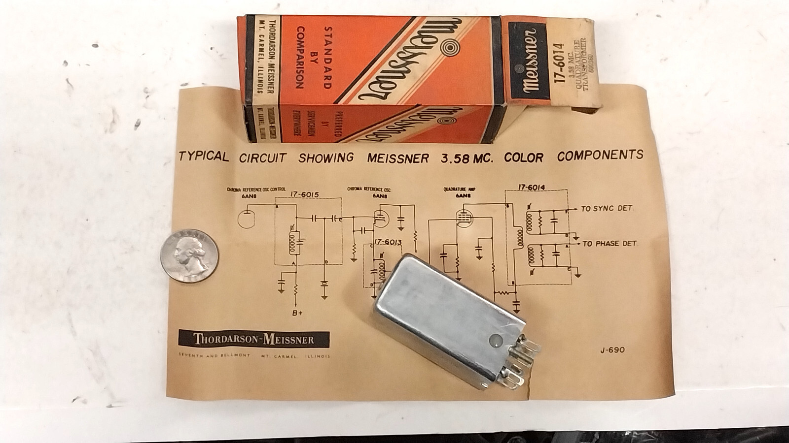 New Unused Meissner 17-6014 3.58 MHz Coil / Old Vintage Televison TV ...