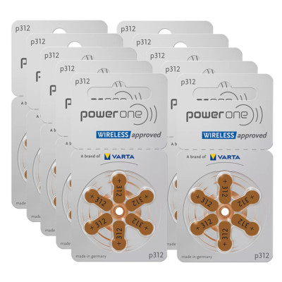 60x Power One P312 Braun Hörgeräte Batterien – Varta – 10 Blister – DHL ...