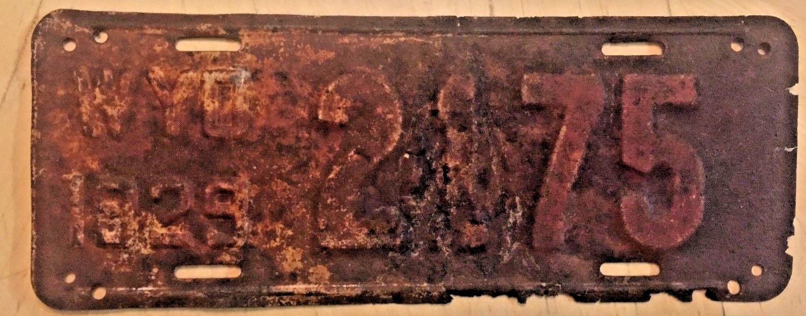 1929 WYOMING PASSENGER AUTO LICENSE PLATE " 2175 " WY 29 READY TO BE ...
