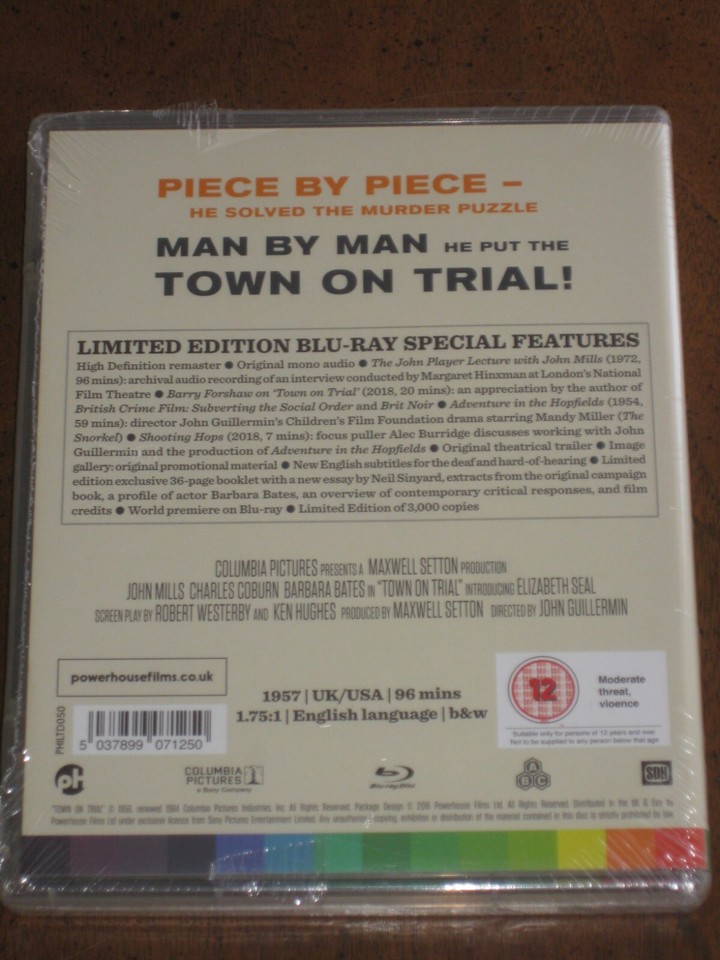 TOWN ON TRIAL: Indicator Limited Ed w/Booklet (1957) (Blu-Ray) JOHN ...