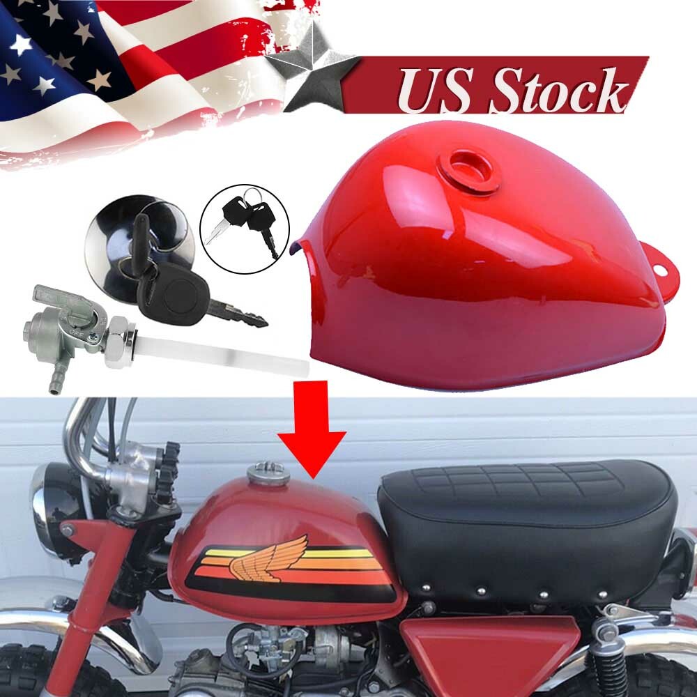 Red Steel Fuel Gas Tank For Honda Monkey Bike Mini Trail Z50 Z50A Z50J ...