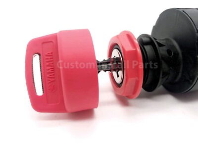 Red Ignition Key Cover Cap & Nut Fits Yamaha Rhino Wolverine Viking 5UG ...
