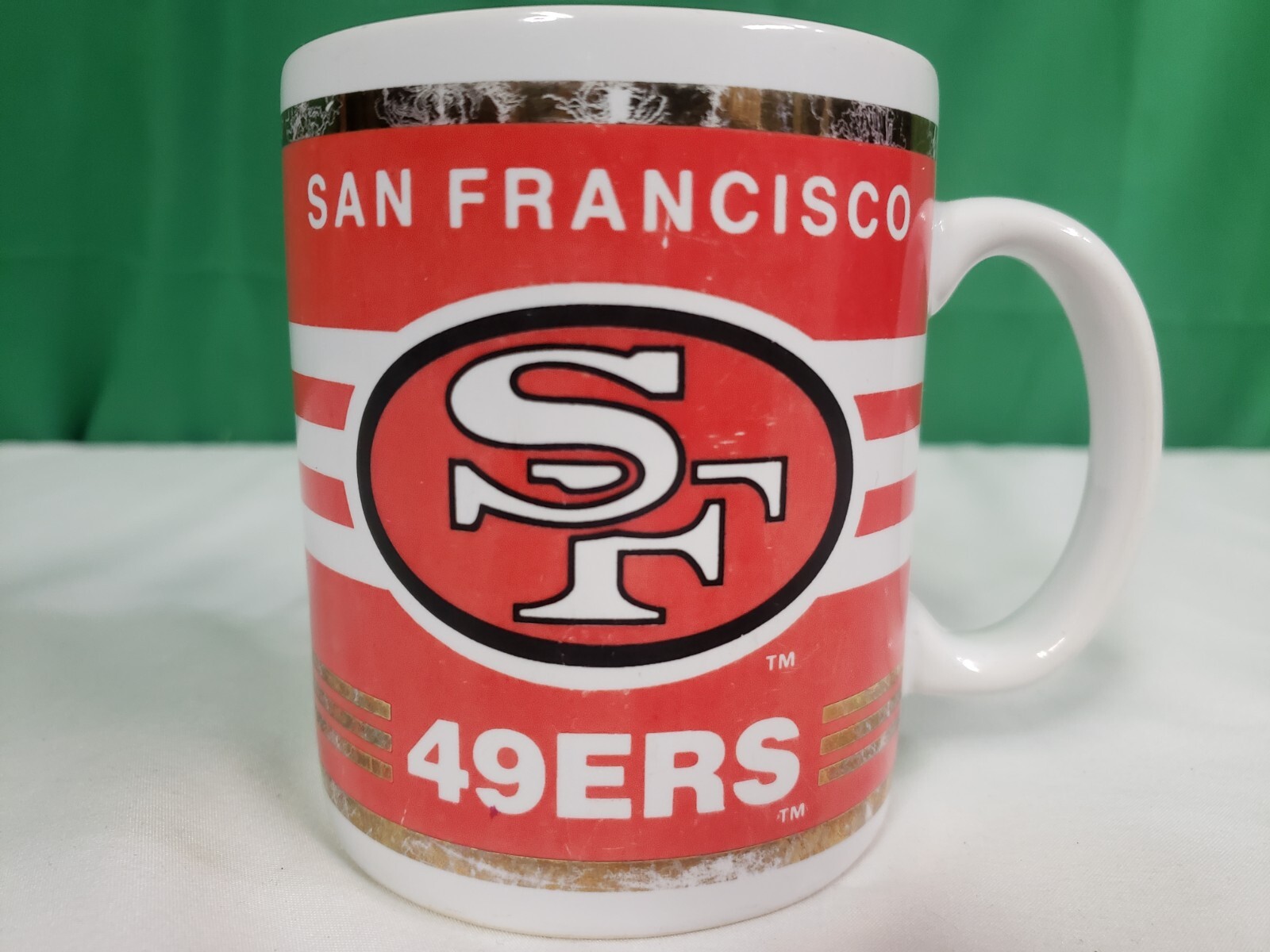 Vintage San Francisco 49ers 49 ERS NFL Coffee Mug Cup Papel 12 oz FLAWS ...