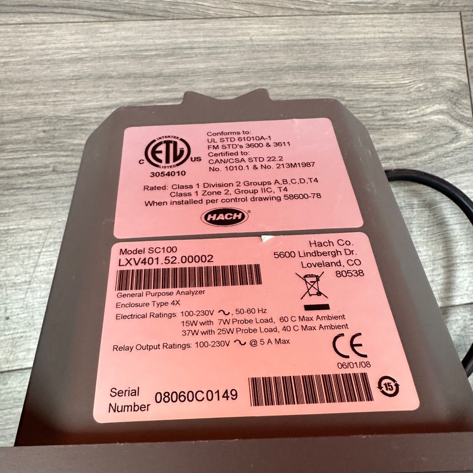 Hach SC100 Controller LXV401.52.00002 & 1720E Turbidimeter Water ...
