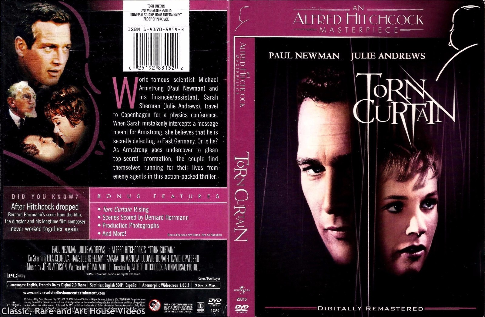 Torn Curtain ~ DVD ~ Paul Newman, Julie Andrews (1966) 25192831522| eBay