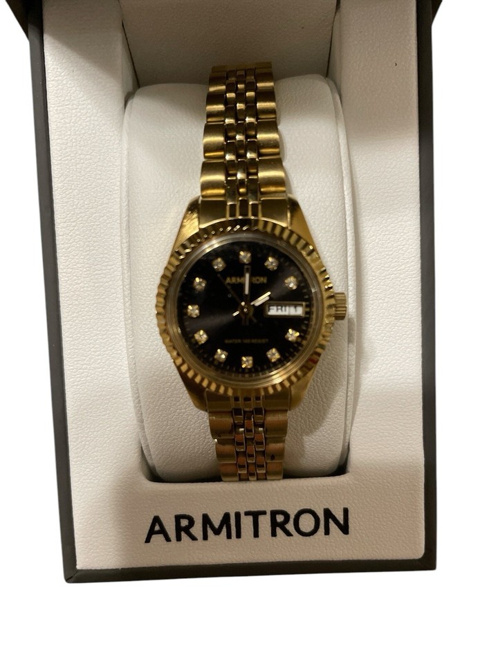 Armitron Ladies Gold Tone Watch 75/2475GPB New Battery Brand New in Box ...
