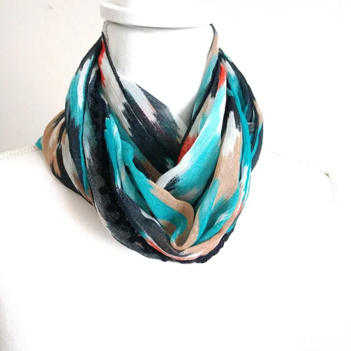 Multicolor Infinity Fashion Scarf Circle Loop Scarf Narrow Short | eBay