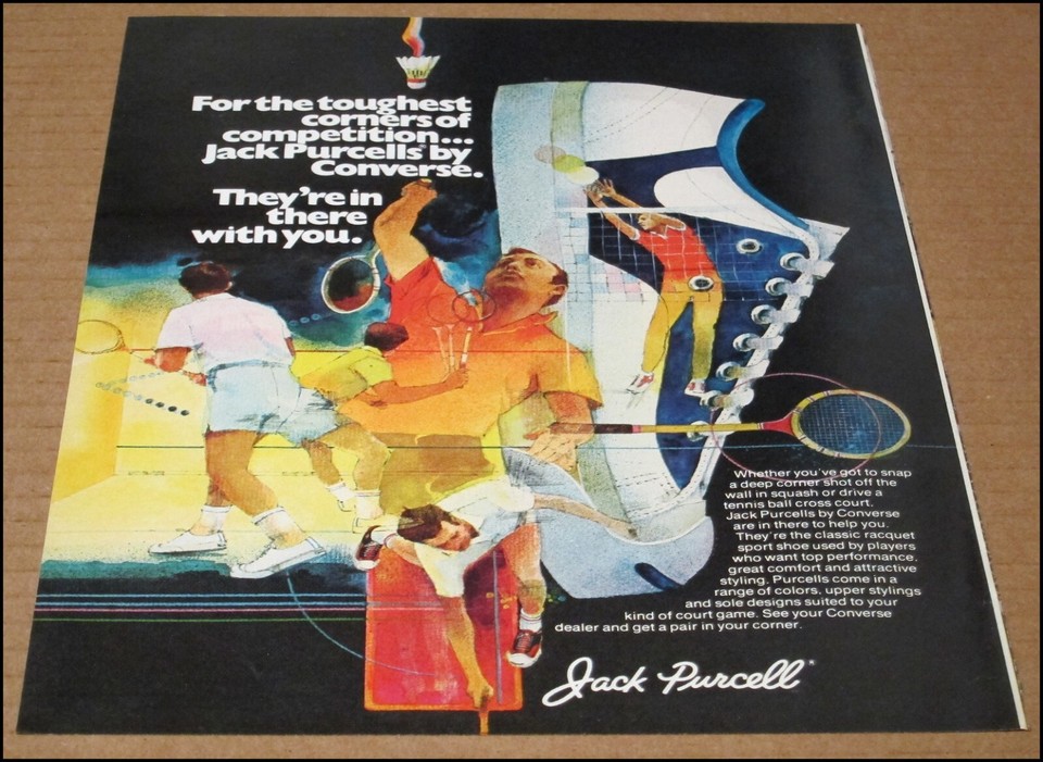 1975 Jack Purcell Shoes by Converse Print Ad Advertisement Beefeater ...